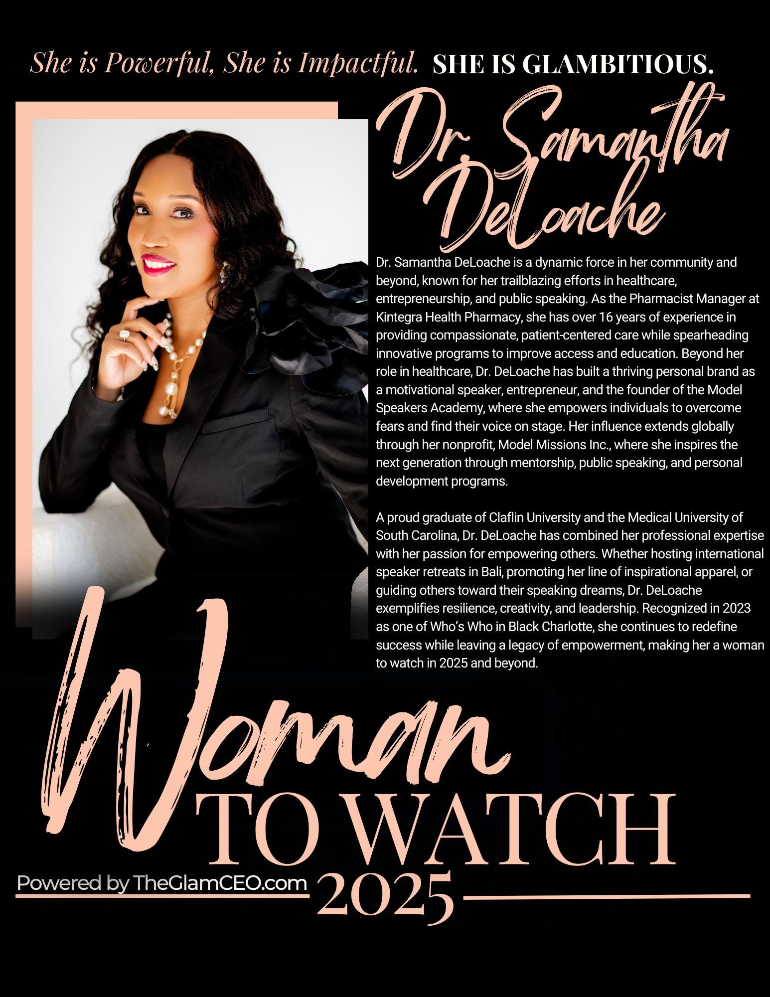 Dr. Samantha DeLoache is a 2025 Woman to Watch! – GLAMBITIOUS®️