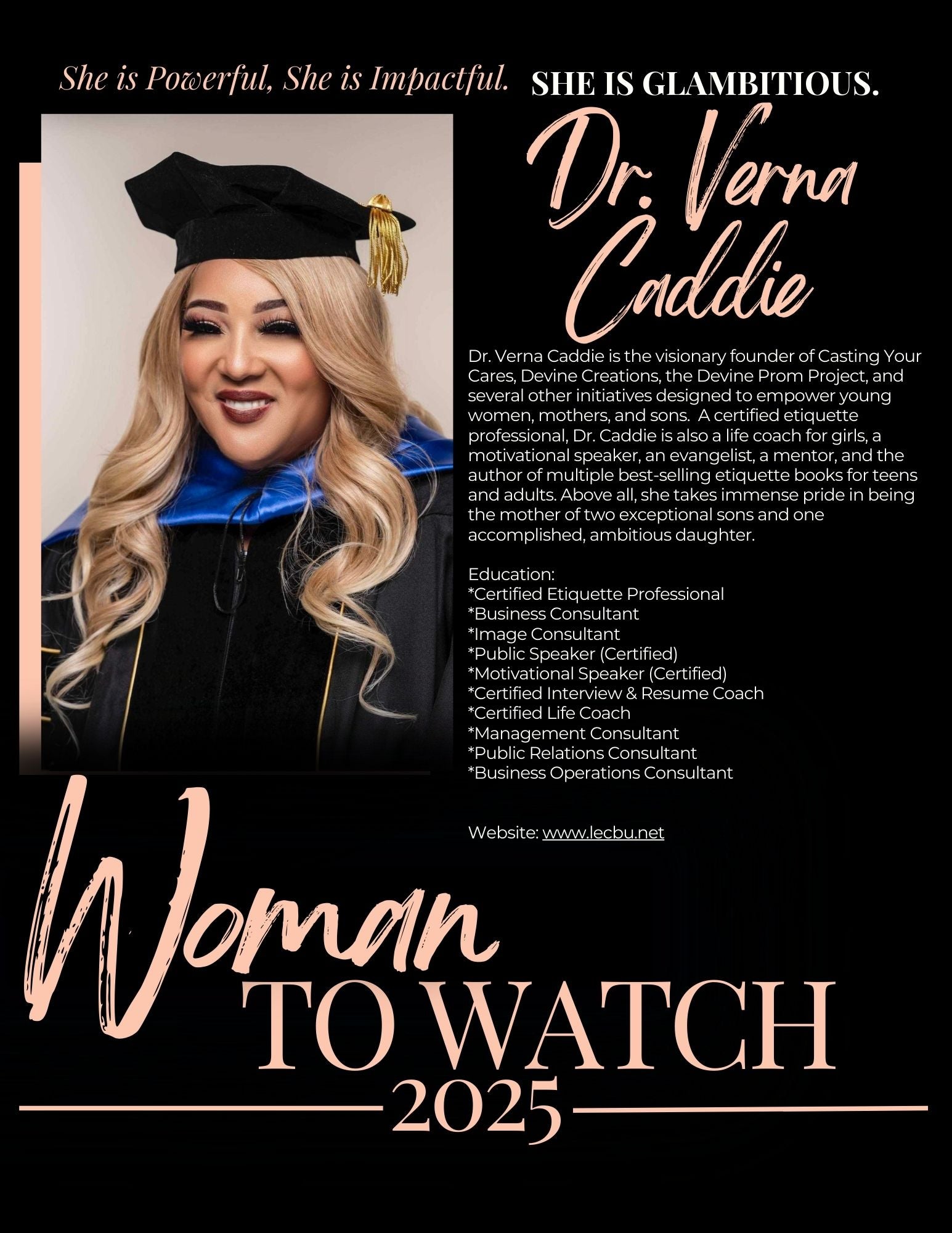 Dr. Verna Caddie is a 2025 Woman to Watch! – GLAMBITIOUS®️